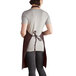 Intedge Brown Adjustable Poly-Cotton Bib Apron with 2 Pockets - 32" x 28"