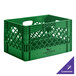 Green 24 Qt. Customizable Rectangular Milk Crate - 18 3/4" x 13" x 11"