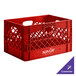 Red 24 Qt. Customizable Rectangular Milk Crate - 18 3/4" x 13" x 11"
