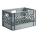 Grey 24 Qt. Customizable Rectangular Milk Crate - 18 3/4" x 13" x 11"