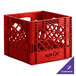 Red 16 Qt. Customizable Square Milk Crate - 13" x 13" x 11"