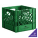 Green 16 Qt. Customizable Square Milk Crate - 13" x 13" x 11"