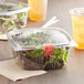 Choice 64 oz. Clear RPET Hinged Deli Container - 200/Case