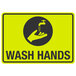 "Wash Hands" Engineer-Grade Reflective Black / Yellow Decal with Symbol ...