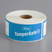 TamperSafe 1" x 3" Customizable Blue Paper Tamper-Evident Label - 250/Roll
