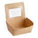 Choice Kraft Folded Paper #4 Take-Out Container with Window 7 3/4" x 5 ...