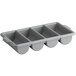 Choice Black 4-Compartment Plastic Cutlery Box / Flatware Bin with Handles