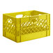 Yellow 24 Qt. Customizable Rectangular Milk Crate - 18 3/4" x 13" x 11"