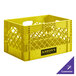 Yellow 24 Qt. Customizable Rectangular Milk Crate - 18 3/4" x 13" x 11"