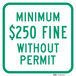Lavex "Minimum $250 Fine Without Permit" Diamond Grade Reflective Green ...