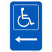Lavex "Handicapped Parking" Left Arrow Diamond Grade Reflective Blue ...