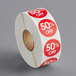 Point Plus 10% Off Permanent 1" Red Label - 1000/Roll