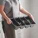 Tablecraft Black 4-Compartment Plastic Cutlery Box / Flatware Bin with ...
