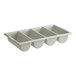 Tablecraft Gray 4-Compartment Plastic Cutlery Box / Flatware Bin with ...