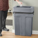 Toter Slimline 23 Gallon Dark Cool Gray Trash Can with Dark Cool Gray ...