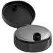 38/400 Black Plastic Flip Top Lid with Pressure Sensitive Liner - 1700/Case