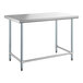 Steelton 30" x 48" 18-Gauge 430 Stainless Steel Open Base Work Table
