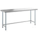 Steelton 24" x 72" 18-Gauge 430 Stainless Steel Open Base Work Table