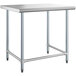 Steelton 30" x 36" 18-Gauge 430 Stainless Steel Open Base Work Table