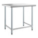 Steelton 30" x 36" 18-Gauge 430 Stainless Steel Open Base Work Table