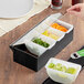 Choice 4-Compartment Matte Black Finish Stainless Steel Condiment Bar