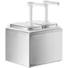 ServSense™ Double 2 Qt. Stainless Steel Condiment Dispenser - 2 Plastic ...