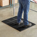 Choice 29" x 39" Black Rubber Straight Edge Anti-Fatigue Floor Mat - 7/ ...