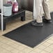 Choice 3' x 10' Black Rubber Ridge-Scraper Top Anti-Slip Safety Mat - 1 ...