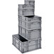 Quantum 24" x 15" x 7 1/2" Heavy-Duty Gray Stacker Straight Wall ...