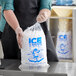 Choice 8 lb. Clear Plastic Drawstring Ice Bag with Ice Print - 500/Case