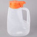 Tablecraft PP64X Option 64 oz. Dispenser Jar with Orange Top