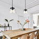 Canarm Declan Matte Black Modern 3-Bulb Pendant Light - 120V, 60W