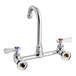 Regency Wall Mount Faucet with 3 1/2" Swivel Gooseneck Spout and 8" Centers