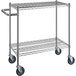 Regency 18" x 36" Two Shelf Chrome Utility Cart with U-Shaped Handle