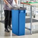 Lavex 23 Gallon Dark Blue Slim Rectangular Trash Can