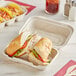 World Centric No PFAS Added Compostable Fiber Hoagie Clamshell 9" x 6 ...