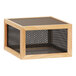 Cal-Mil Camden 12" x 12" x 7" Black Metal / Oak Wood Reversible Display ...
