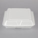 Dart 95HT1R 9 1/2" x 9" x 3" White Foam Square Take Out Container with Hinged Lid - 200/Case