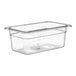 Choice 1/4 Size 4" Deep Clear Polycarbonate Food Pan