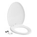 Bemis 7300EC 000 White Elongated Plastic Toilet Seat with Lid