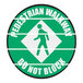 Superior Mark 17 1/2" Green / White "Pedestrian Walkway" Safety Floor Sign