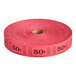 Red 1-Part "50 Cent" Raffle Ticket - 1000/Roll