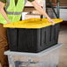 Tough Box 40 Gallon Black Storage Tote with Yellow Lid
