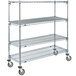 Metro A456EC Super Adjustable Chrome 4 Tier Mobile Shelving Unit with ...