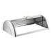 Choice Deluxe 8 Qt. Rectangular Roll Top Gold Trim Chafer Cover