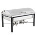 Acopa 8 Qt. Full Size Wrought Iron Pillar Chafer Kit with Roll Top Lid