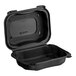 Genpak Clover 9" x 7" x 3" Microwavable 1-Compartment Black Plastic ...