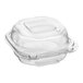 Genpak Clover 6" x 6" x 3" Microwavable 1-Compartment Clear Plastic ...