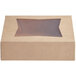 Baker's Lane 9" x 9" x 2 1/2" Kraft Auto-Popup Window Pie / Bakery Box ...