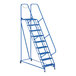 Vestil 24" x 21" x 90" Blue 9-Step Steel Maintenance Ladder with Grip ...